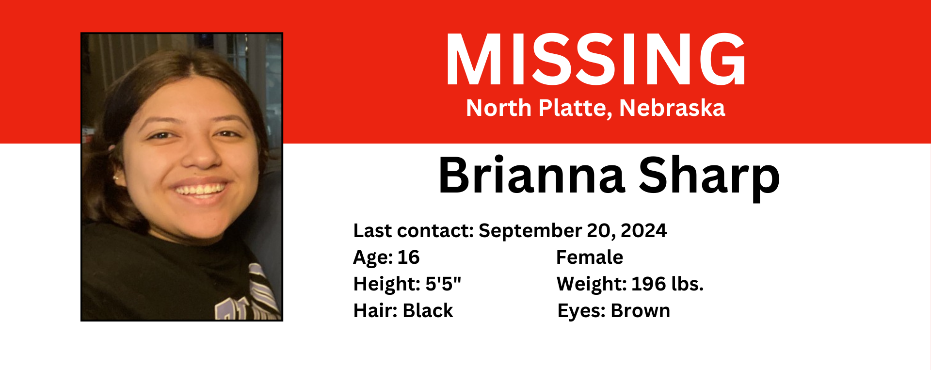 Missing Brianna Sharp banner – Hale Multimedia LLC