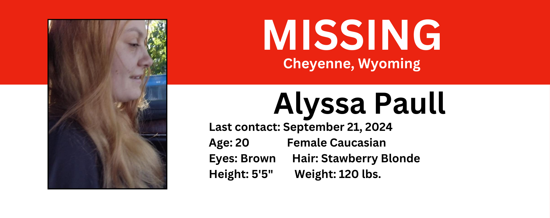 Missing banner Alyssa Paull – Daily News by Hale Multimedia