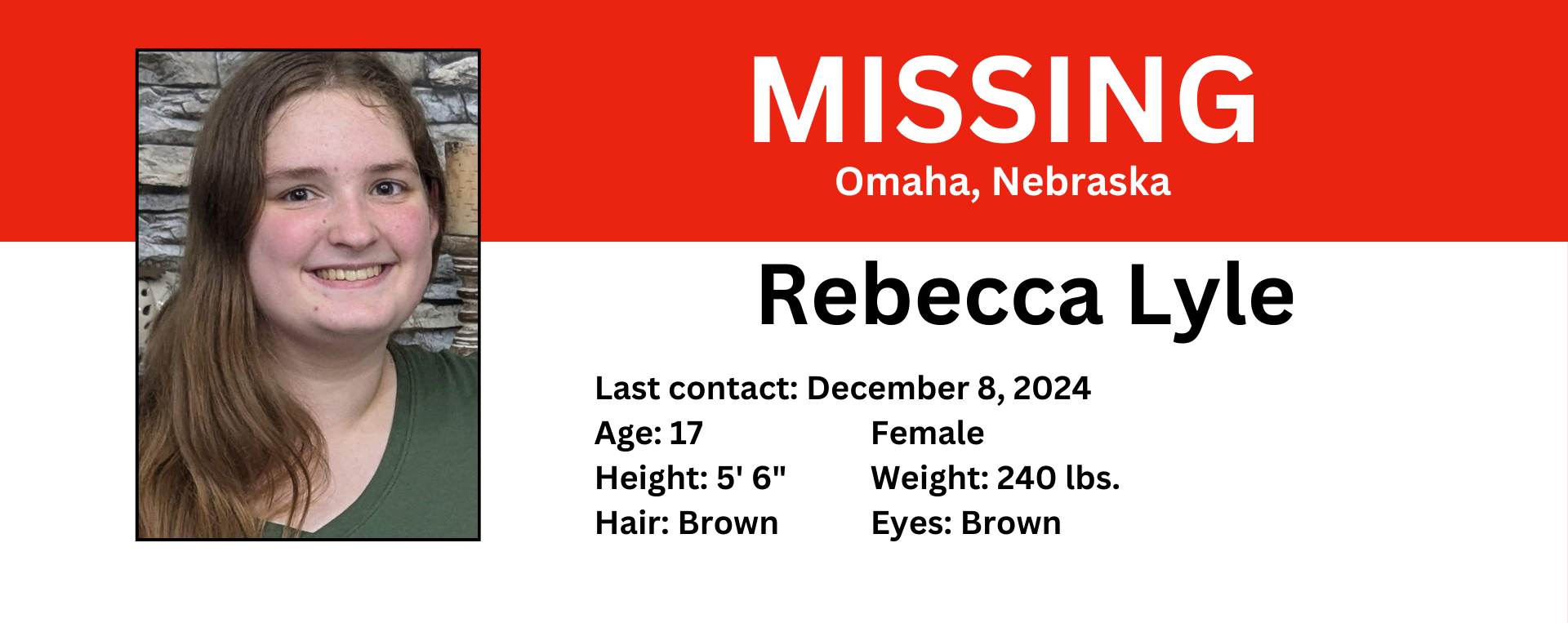 Missing Rebecca Lyle banner – Daily News by Hale Multimedia